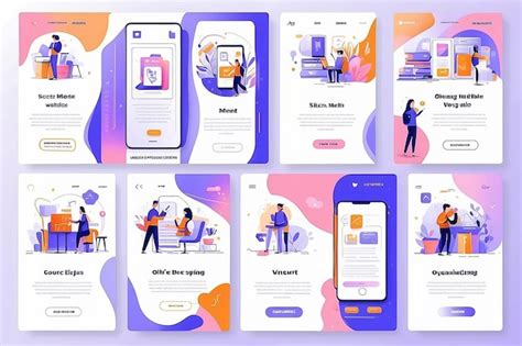 Premium Photo Mobile App Onboarding Screens Online Shopping Seo And Digital Marketing Video