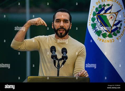 El Salvadors President Nayib Bukele Gestures While Inaugurating The