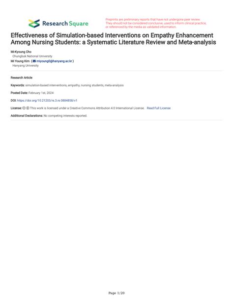 Pdf Effectiveness Of Simulation Based Interventions On Empathy Enhancement Among Nursing