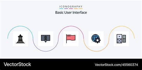 Basic Line Filled Flat Icon Pack Including Vector Image
