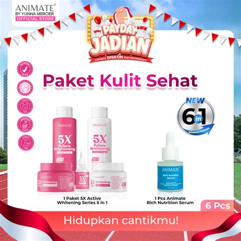 Jual Paket Kulit Sehat Animate 5x Active Whitening Series 5in1 Rich