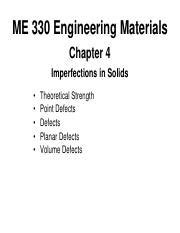 Lecture Chapter Imperfections In Solids Post Pdf ME Engineering Materials Chapter