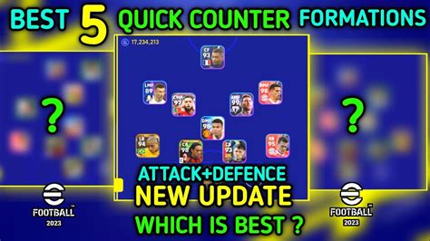 Best Quick Counter Formations In Efootball Counter 4213 Best