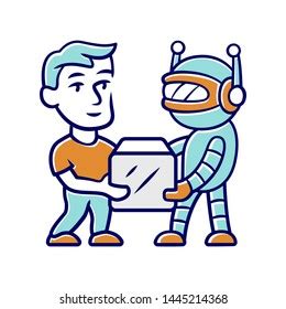 Transactional Color Icon Artificial Intelligence Stock Vector