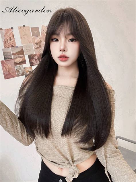 Alicegarden 1 Piece Synthetic Heat Resistant Straight Hair Bangs Wig