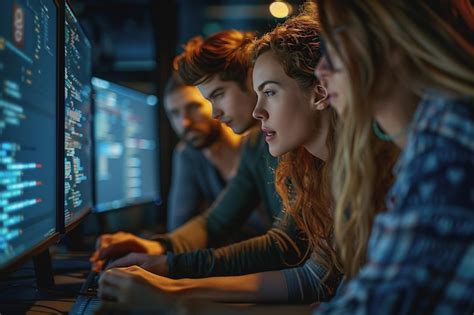 premium photo brainstorming it programmers use computer together