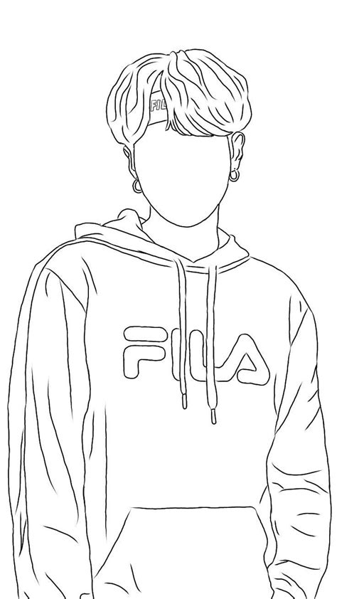 Suga BTS lineart 1 Bocetos de retrato Fotos de caritas Línea de