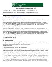 EC 112 Syllabus And Text Doc Principles Of Macro Economics Spring 2017 Course No EC112 LEC02