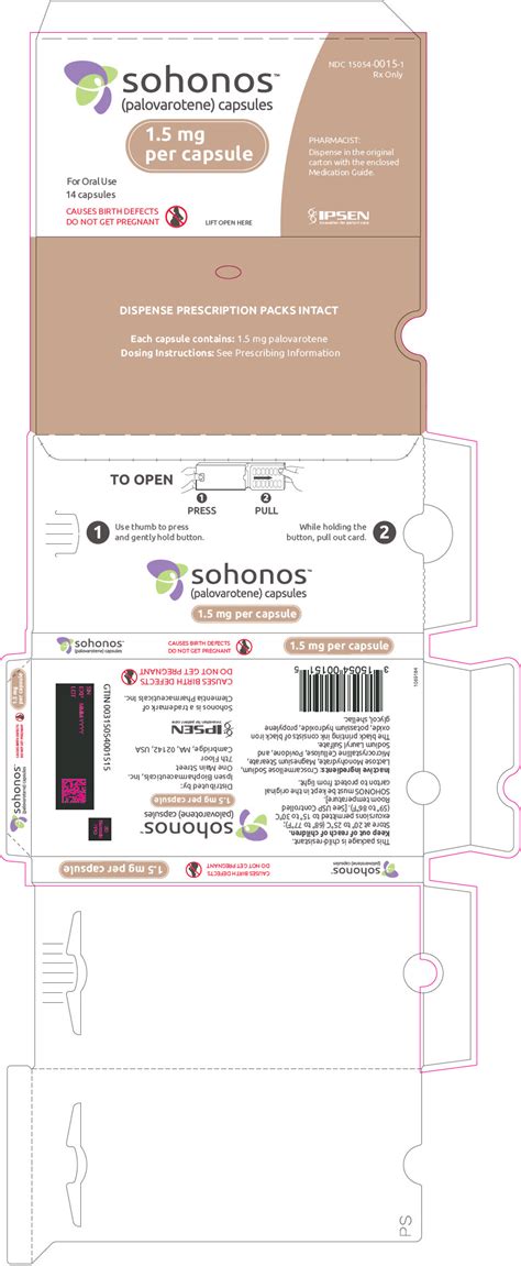 Dailymed Sohonos Palovarotene Capsule