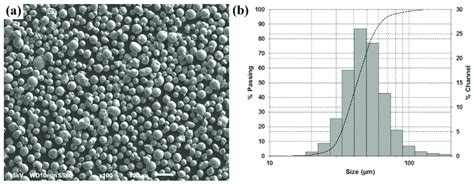 Scanning Electron Micrograph A And Particle Size Distribution B Of Download Scientific