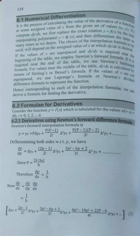 Campus Book Unit Vi Numerical Differentiation And Integration
