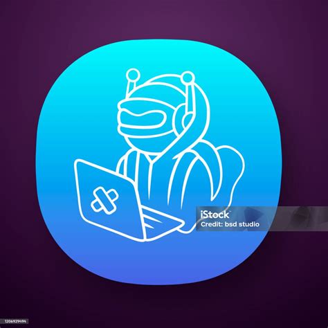 해커 봇 응용 프로그램 아이콘 바이러스 로봇 사이버 해적 공격 범죄 사이버 범죄 컴퓨터 바이러스 악성 소프트웨어 Ai Ui Ux 사용자 인터페이스 웹 또는 모바일 응용