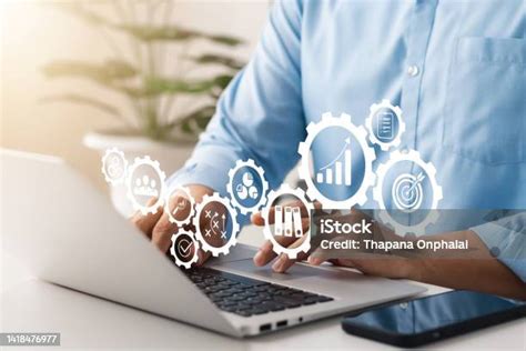 사업 계획 개념 고성능 비즈니스 프로세스 및 워크 플로우 및 문제 해결 품질 관리 및 장기 비즈니스 평가 추적 자동화에 대한 스톡 사진 및 기타 이미지 Istock
