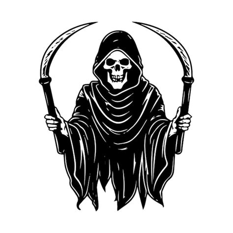 Premium Vector Grim Reaper Hand Drawn Illustration