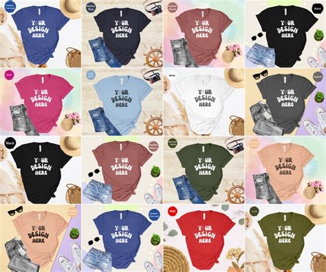 Bella Canvas 3001 Bundle Mockup Bundle Bella Canvas 3001 Etsy