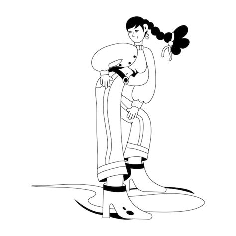 Premium Vector Premium Glyph Illustration Of Fashion Girl