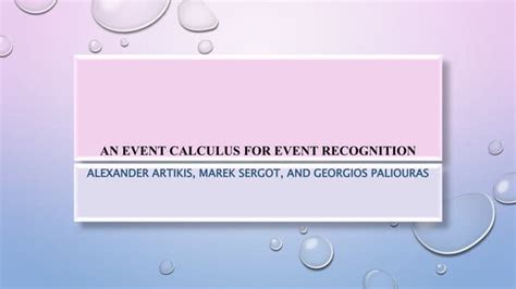 An Event Calculus For Event Recognition In Symbolic Artificial