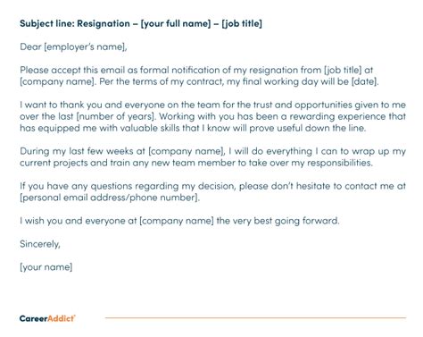 Resignation Letter For Personal Reasons Templates Writolay 56 Off