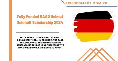 Fully Funded Daad Helmut Schmidt Scholarship 2024
