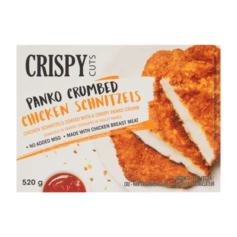 Crispy Cuts Frozen Panko Crumbed Chicken Schnitzels 520g Frozen
