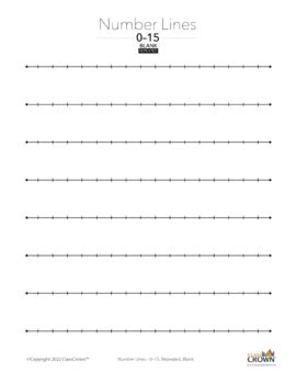 Number Line To 15 Blank Repeated Lines Worksheet 0 15 Number Lines