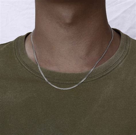 2mm Silver Cuban Chain Mens Chain Silver Chain Mens By Etsy