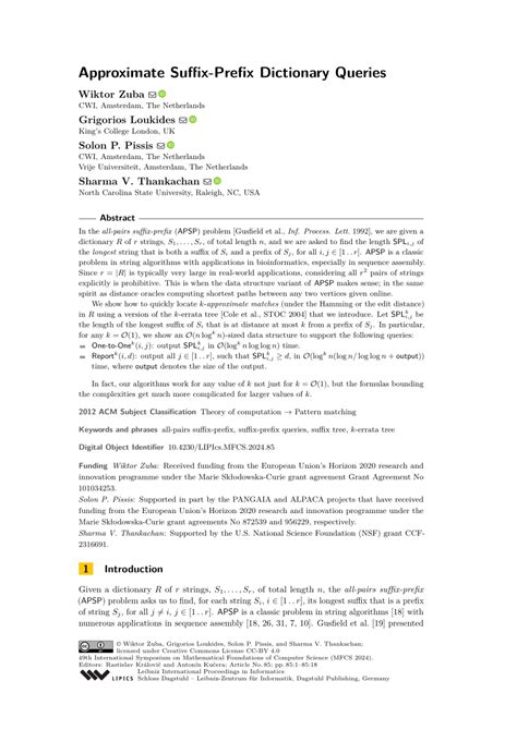 pdf approximate suffix prefix dictionary queries