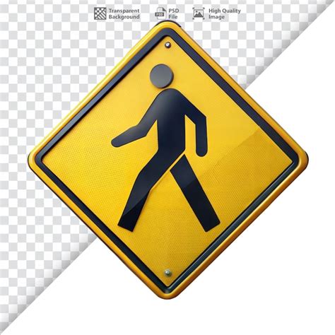 Pedestrian Crossing Sign Symbolizing Caution And Safety Premium Ai