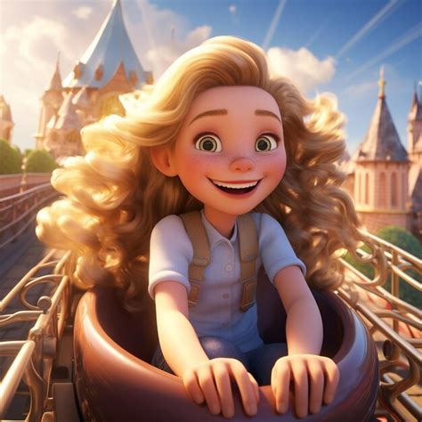 Premium Ai Image Arafed Image Of A Girl Riding A Roller Coaster In A