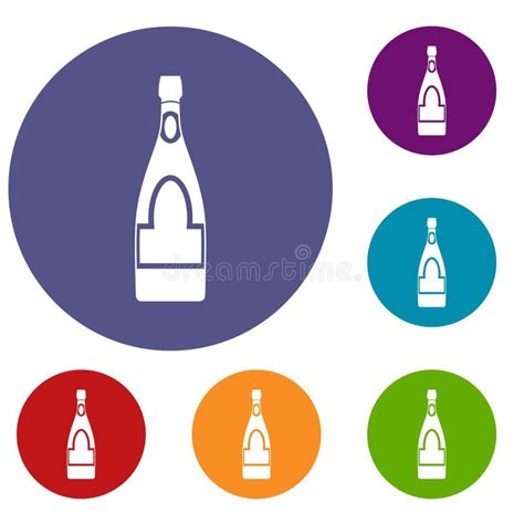 Champagne Bottle Icons Set Stock Vector Illustration Of Simple 96501073