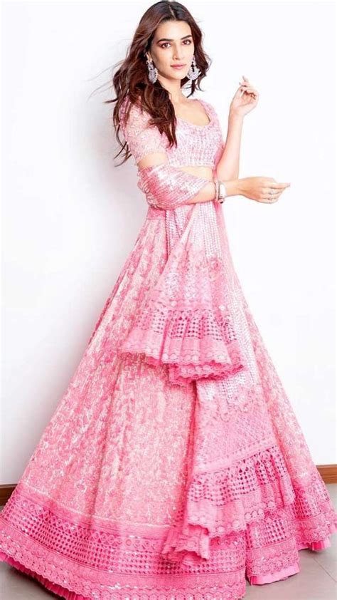 Kriti Sanon Hottest And Trendy Engagement Gown Designs Bridal Lehenga