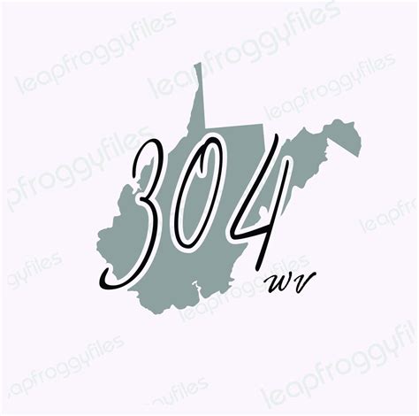 West Virginia Area Code 304 Area Code 304 Svg File Svg Png Eps Dxf West
