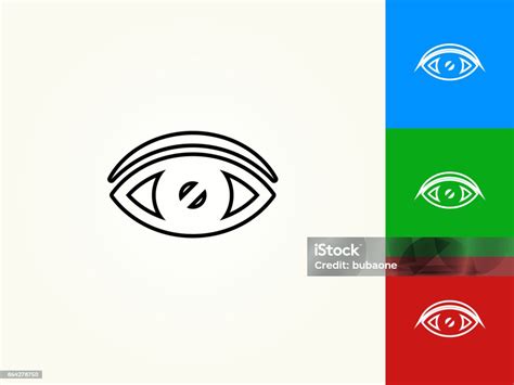 Visie Zwarte Streek Lineaire Pictogram Stockvectorkunst En Meer Beelden