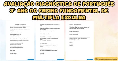 Arquivo De Avaliação Diagnóstica De Português 3º Ano Do Ensino