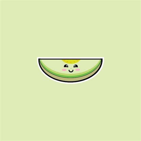 Premium Vector Melon Honeydew Cute Icon Vector Design
