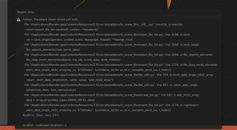 Mesh Fail Error On Fbx Export Cannot Export Model Blender Stack