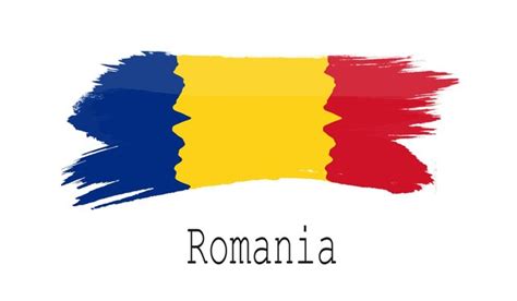 Bandeira Da Romênia Em Fundo Branco Foto Premium