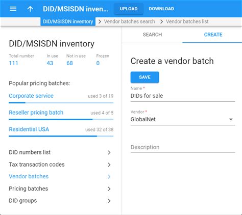 Search Create Vendor Batch Portaone Documentation April Th