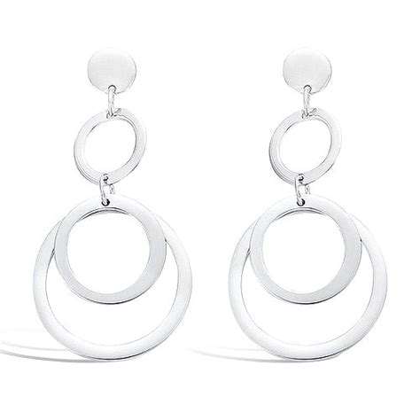 Boucle D Oreille Trois Anneaux Bijoux KEBIJOOX Bijoux Argent