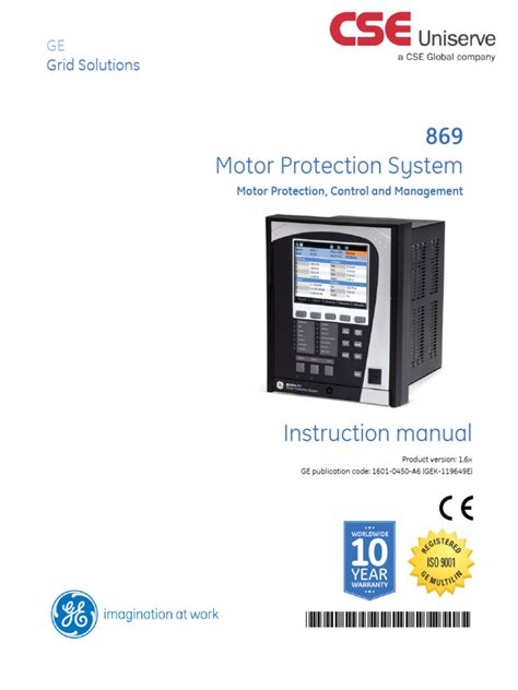 ge multilin 869 instruction manual pdf relay electric motor