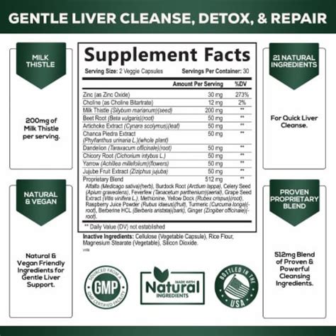 Gentle Liver Cleanse Detox And Repair Formula Herbal Liver Support