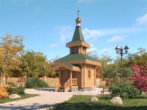 Проект деревянной часовни Ч 02 под ключ Строительство храмов и церквей в России Русский Храм