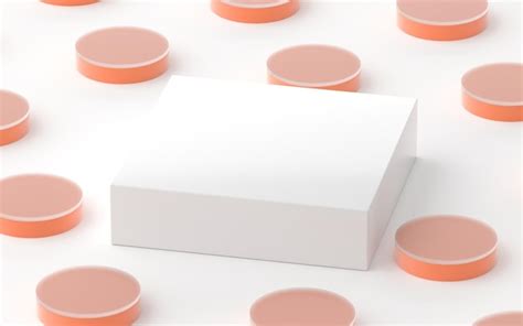 Premium Photo Empty Cubic Stage And Creative Geometric Shapes 3d