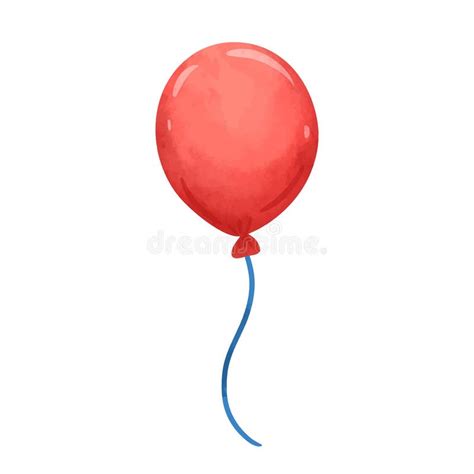 Red Balloon In Watercolor Illustration Vector Style Balloon Clip Art