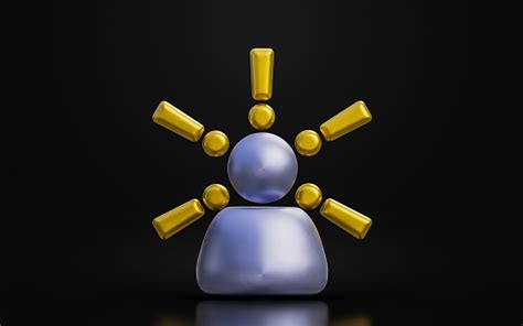 暗い背景のユーザー感嘆符3dレンダリングコンセプト 3dのストックフォトや画像を多数ご用意 3d It技術者 アイコン Istock