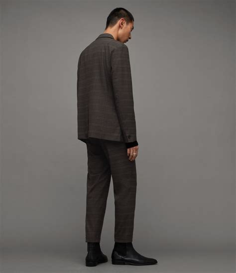 Allsaints 台灣官方網站 Spica 格紋西裝長褲brown