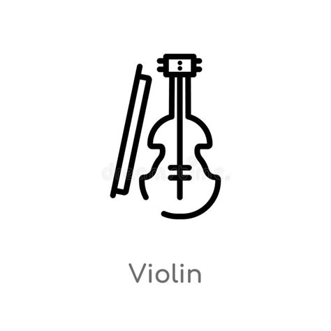 Outline Violin Vector Icon Isolated Black Simple Line Element Illustration From Drinks Concept
