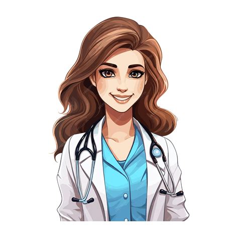 Premium Vector Beautiful Young Lady Doctor Cartoon Vector Illustration