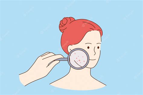 피부 문제와 미용 개념 프리미엄 벡터