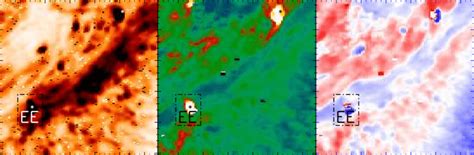 Intensity Left Fwhm Middle And Doppler Velocity Right Maps
